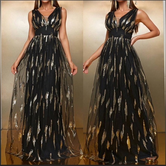 Dresses | Luxe Mesh Overlays Party Formal Gown Dress | Poshmark